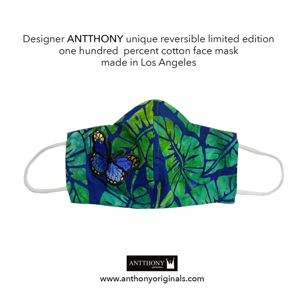 Non-Medical Face Mask (Reversible)Blue Hawaiian Butterfly – Antthony ...